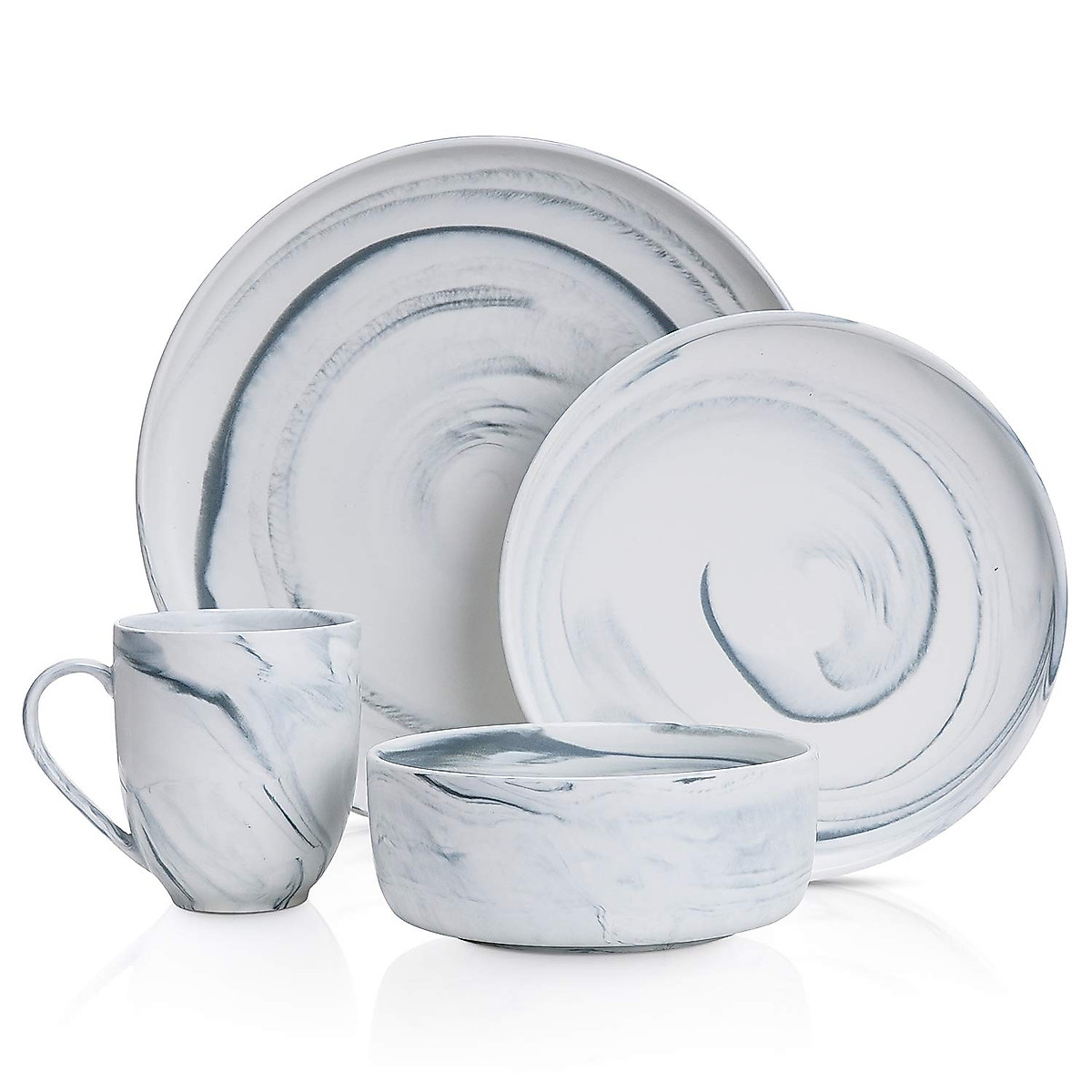 Stone Lain Brighton 16-Piece Dinnerware Set Porcelain, Gray