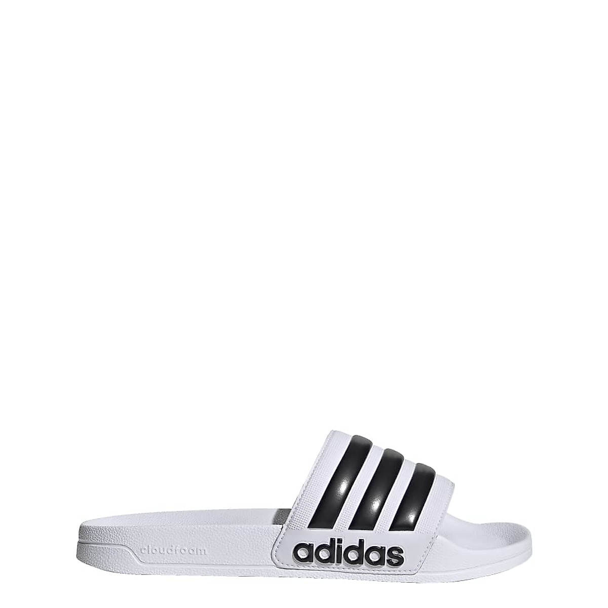 adidas Unisex Shower Slide Sandal, White/Core Black/White, 10 US Men
