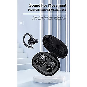 TWS Headphone Bluetooth 5.0 LED Digital Power Display Ear Hook Headset High Bass Sport Ear Hanging Earphone for iPhone Andriod Woven Design Earbuds