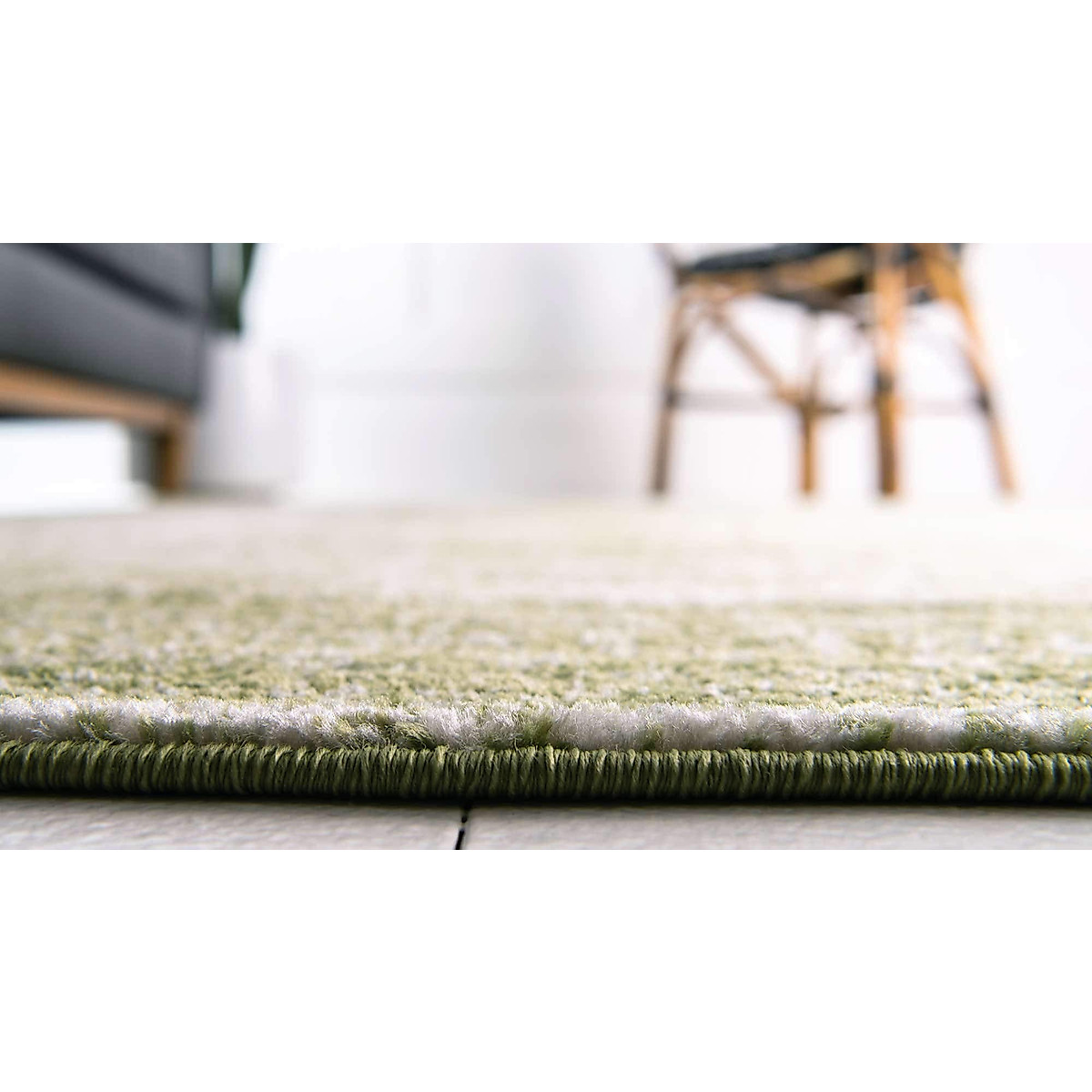 Unique Loom Bromley Collection Area Rug - Midnight (7' 10" x 11' Rectangle, Green/ Ivory)