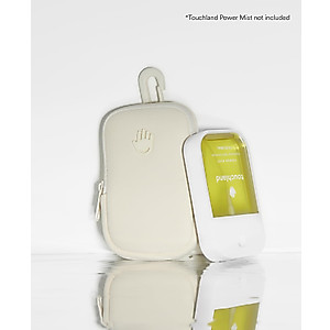 Touchland Touchette Zippered Pouch, Attachable Fashion Accessory with Snap Hook for Power Mist and Glow Mist 1FL OZ, Ivory