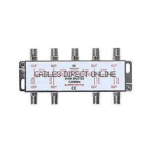 6 Way Bi-Directional 5-2300 MHz Coaxial Antenna Splitter for RG6 RG59 Coax Cable Satellite HDTV (6 Ports)