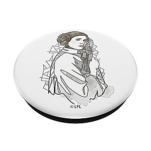 Star Wars Princess Leia Outline Watercolor Sketch PopSockets PopGrip: Swappable Grip for Phones & Tablets