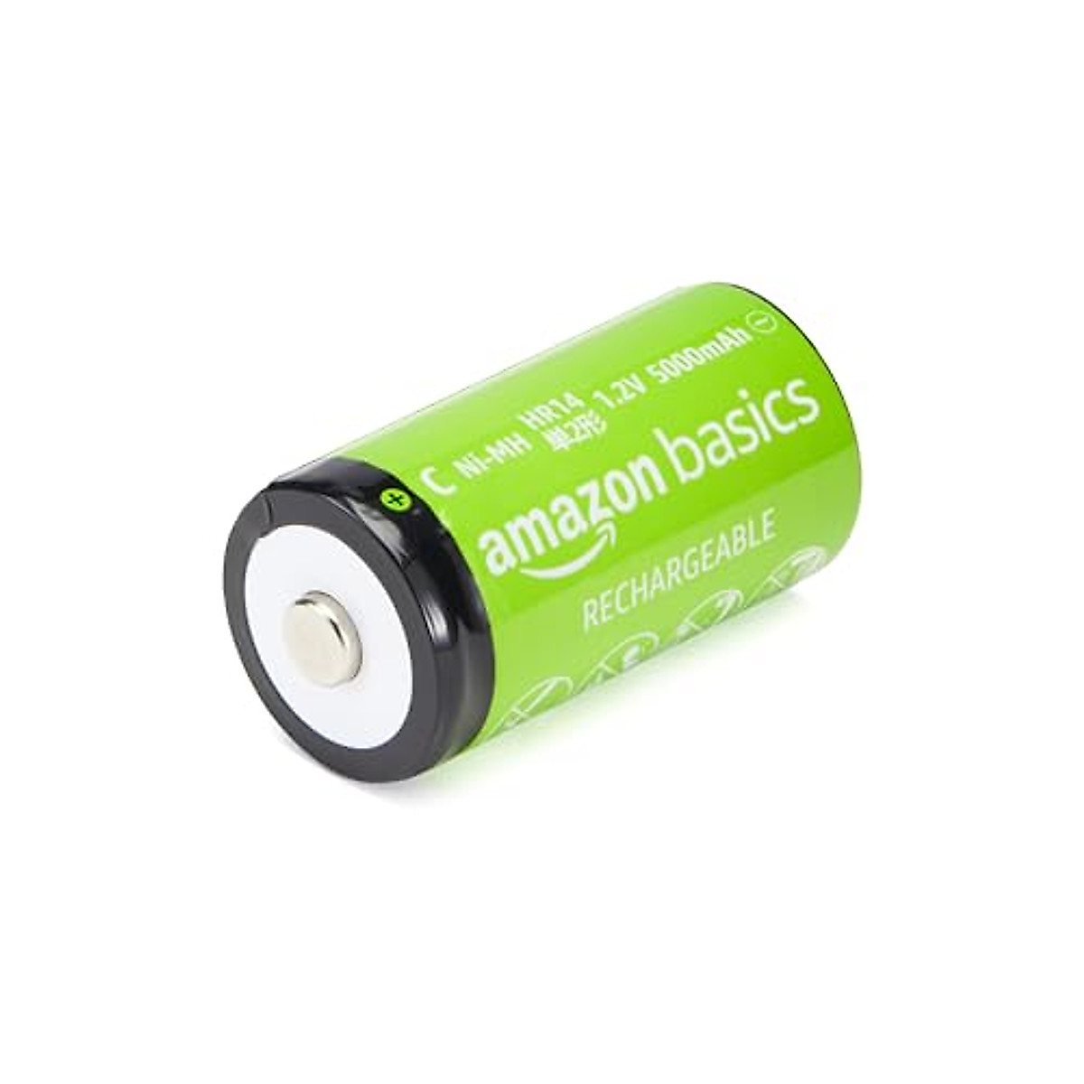Amazon Basics 4-Pack Rechargeable C Cell NiMH Batteries, 5000 mAh, Recharge up to 1000x Times, Pre-Charged