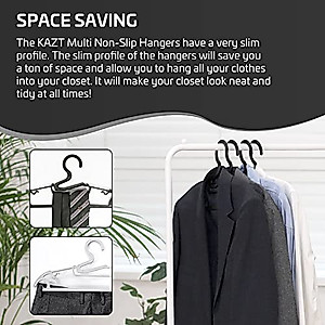 [Made in Korea] Kazt Multi Non-Slip Hangers, S-Shape Design, Slim Profile and Space Saving, Everyday Use for Clothes, Ties, Scarves, Accessories and More (Pack of 30)