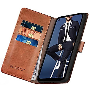 SUANPOT for Oneplus Nord N20 5G Wallet case 【RFID Blocking】 Credit Card Holder, Flip Folio Book PU Leather Phone case Shockproof Cover Women Men for OnePlus Nord N20 5G case Light Brown