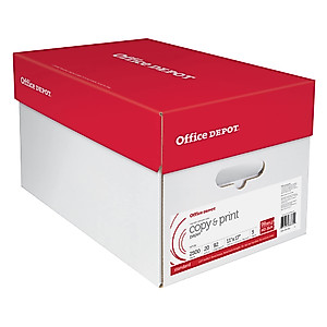 Office Depot® Brand Copy & Print Paper, Ledger Paper, 20 Lb, 500 Sheets Per Ream, Case Of 5 Reams