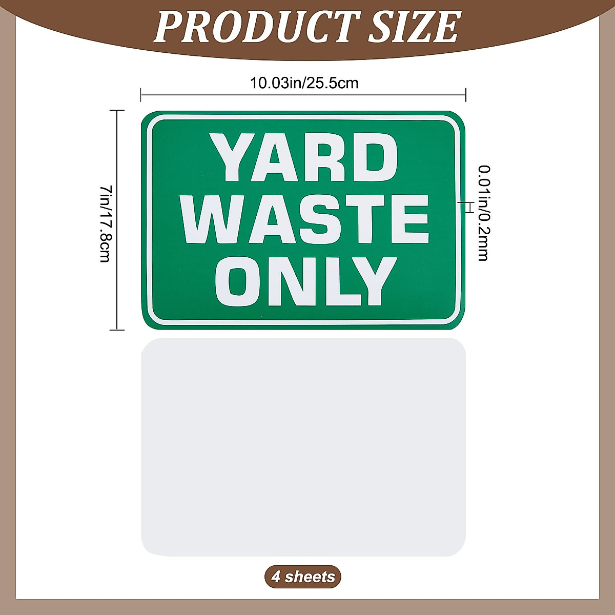 CREATCABIN 4Pcs Yard Waste Only Sign Stickers Waterproof Recycle Trash Bin Can Strong Self Adhesive Garbage Green Recycling Labels Decal for Outdoor Indoor Kitchen Office Plastic Metal Dustbins