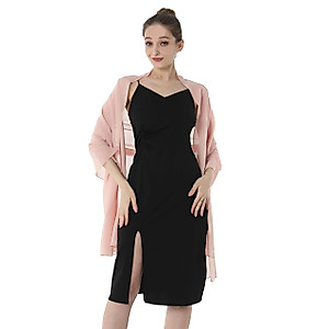 Baoqiya Women's Scarf Shawls and Wraps for Evening Dress Chiffon Shawl Soft Elegant Silky Pashmina Wedding Bridal Scarves(Blush, 79"×19")