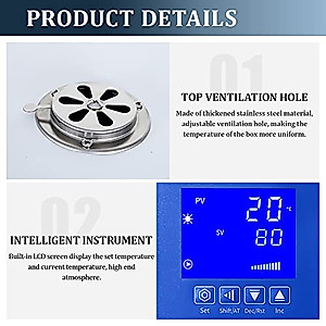 YUEWO 110V 15.6L-210L Blast Drying Oven Laboratory Silent Constant Temperature Stainless Steel Oven Intelligent Digital Display Drying Electromechanical Oven (101-2B-136L)