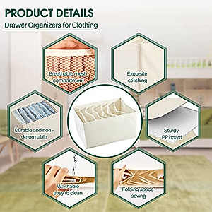 Resdenio Drawer Organizers for Clothing: 2 Pack Upgraded Closet Drawer Dividers Clothes Organizer, Extra Large 7 Grids Foldable Washable Wardrobe Cabinet Storage Box for Jeans, Underwear, Dresses