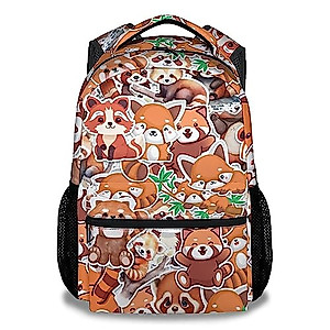 CUSPCOD Red Panda Backpack for Girls Boys, 16 Inch School Bookbag with Adjustable Straps, Travel Bag Durable, Lightweight, Large Capacity