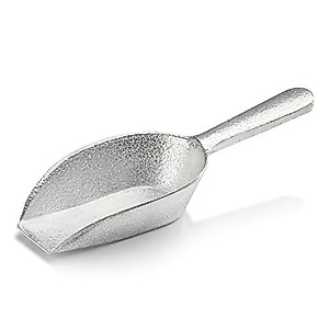 New Star Foodservice 34622 Cast Aluminum Flat Bottom Utility Scoop, 1 oz, Extra Small Size, Silver (Hand Wash Only)