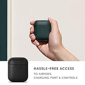 Native Union Leather Case for AirPods – Handcrafted Fully-Wrapped Genuine Italian Leather case – Support Wireless Chargers – Compatible with AirPods Gen 1 & Gen 2 (Black)