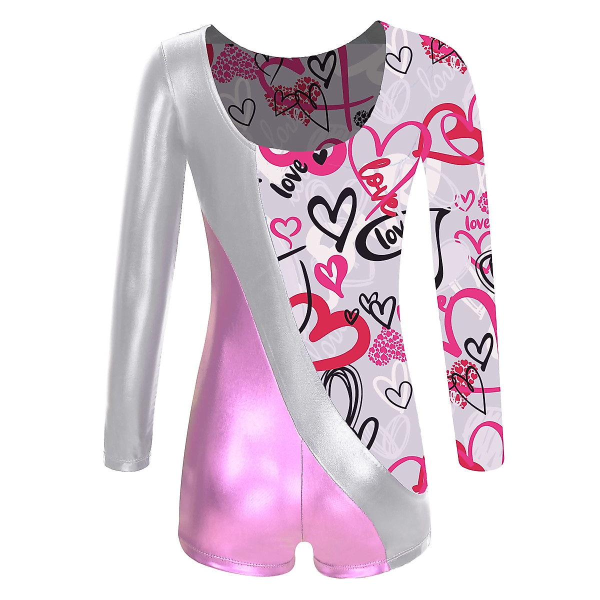 Daenrui Kids Girls Gymnastics Leotards Long Sleeve Dance Biketards Shorts Unitards Active Tumbling Outfits Type+D 6 Years