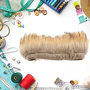 Faux Fur Fabric Fluffy Precut Strips Fuzzy Craft Long Artificial Shaggy Fabrics Patches for Sewing Gnome Dwarf Beard Hair Cosplay Decoration