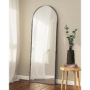 Antok Floor Mirror, 59"x16" Full Length Mirror with Stand, Arched Wall Mirror, Glassless Mirror Full Length, Floor Mirror Freestanding, Wall Mounted Mirror for Bedroom Living Room, 59"x16"(Black)