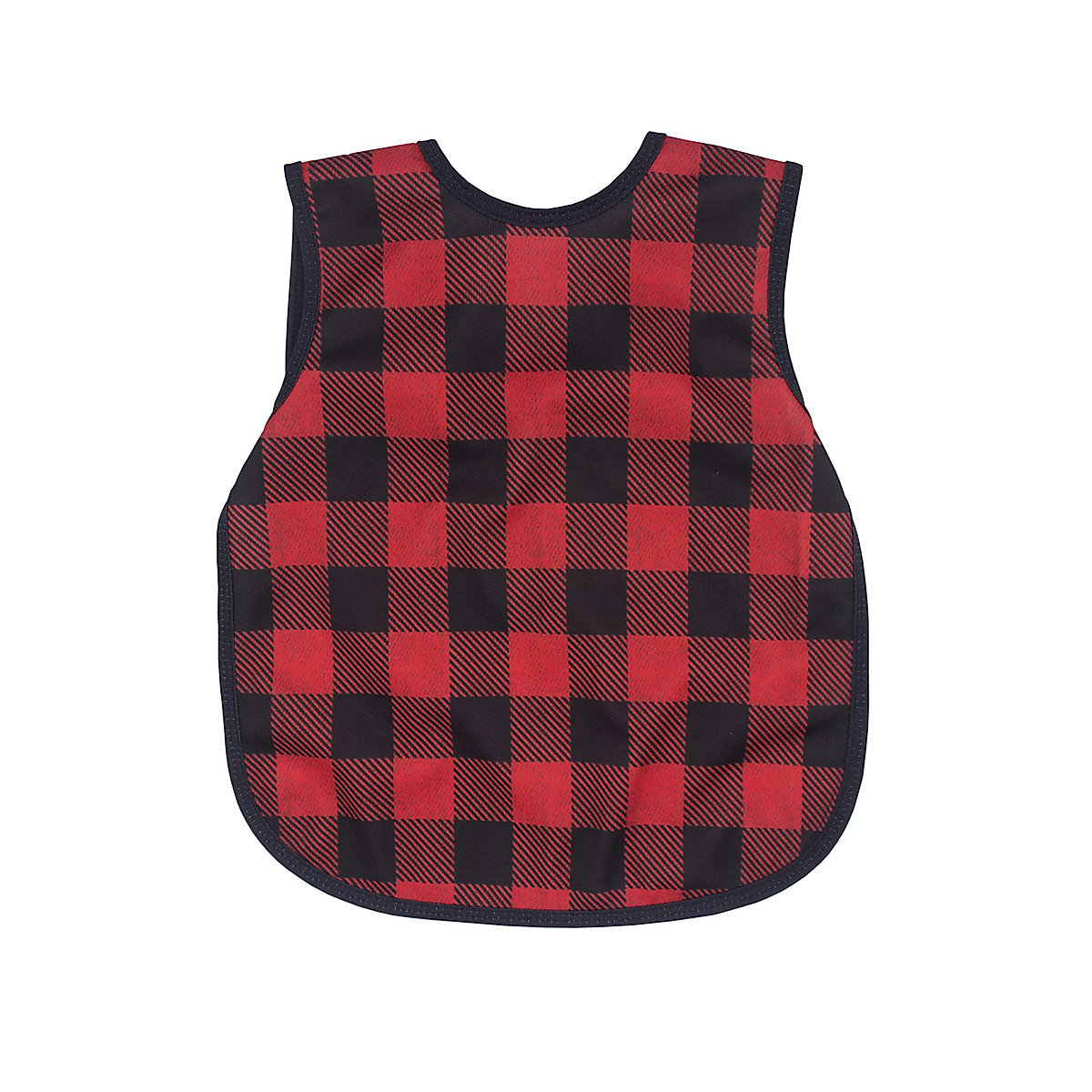 BapronBaby Red Buffalo Plaid Bapron - No Neck Tie Safer Bib for Baby & Toddler - Soft Waterproof Stain Resistant - Machine Washable - Sz Baby/Toddler 6m-3T