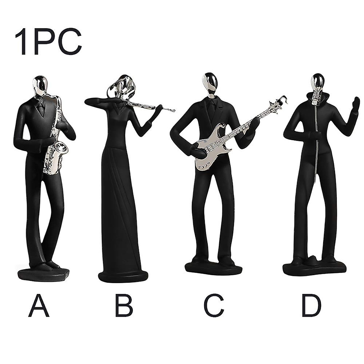 CALIDAKA Musical Instrument Player Figurine,Musical Modern Sculpture Collectible Abstract Statue,Musician Guitar Player Statue,Instrument Player Sculpture Bedroom Living Room Home Decor