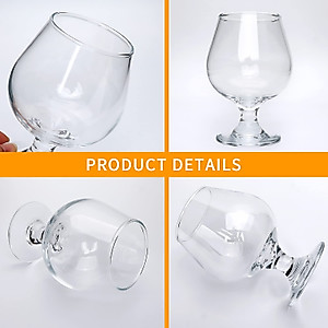 Ufrount Brandy Wine Glasses Set of 12,Clear Glass Brandy Snifter 11 OZ,Short Stemmed Cognac Glasses Drinking and Tasting Glassware for Bourbon,Scotch,Spirit