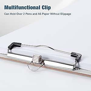 Piasoenc Wood Clipboards, Recycled Hardboard Clipboards, White Clipboard for Office, School, Teacher, A5 Standard Size 6" x 9", Paper Clip Holder, Document Holder, Writing Board with Pen Holder