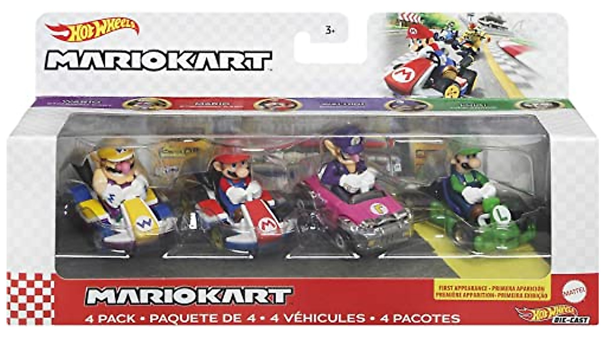 Hot Wheels Mario Kart 4-Pack - Exclusive Vehicles Included