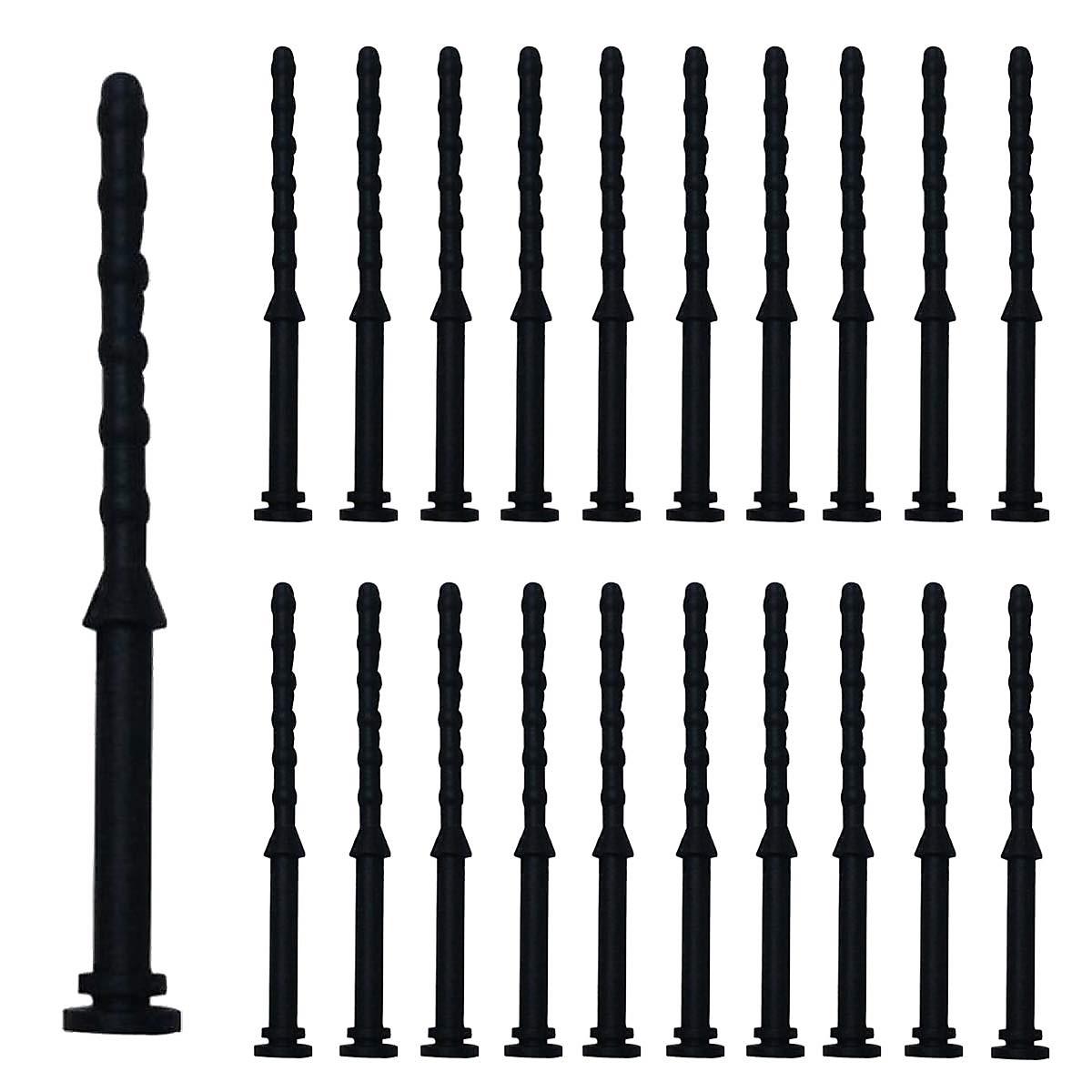 20PCS PC Case Fans Computer Cooling Fan Mount Screws, CPU Fan Mounting Pin Rivet Black Soft Rubber Reducing Noise Anti-Vibration Screws 65mm / 2.56in