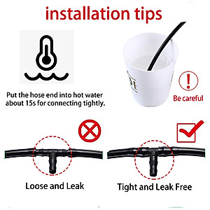 HOINCO 300Pcs Barbed Connectors Irrigation Fittings Kit, Drip Irrigation Barbed Connectors for 1/4 Inch Tube, for Flower Pot Garden Lawn (Elbows, End Plug, Straight Barbs, Tees, 4-Way Coupling)