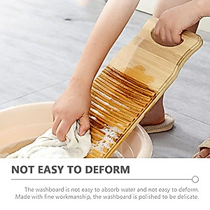 Cabilock Washboard Thickened Wooden Washboard for Laundry Home Wooden Laundry Washboard