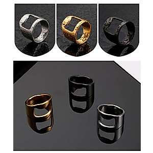WOYNJI Stainless Steel Creative Beer Bar Tool Finger Bottle Opener Ring for Men Women, Silver Size 10