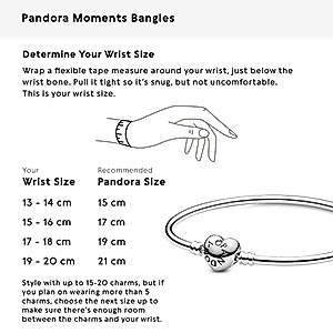 PANDORA Jewelry Bangle Sterling Silver Bracelet, 7.5", No Box