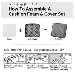 Classic Accessories Montlake Water-Resistant 48 x 18 x 3 Inch Outdoor Quilted Bench Cushion, Patio Furniture Swing Cushion, Grey, Patio Loveseat Cushion