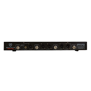 Rockville RWM-4US Quad Wireless UHF 4 Microphone System w/Adjustable Frequency, Black