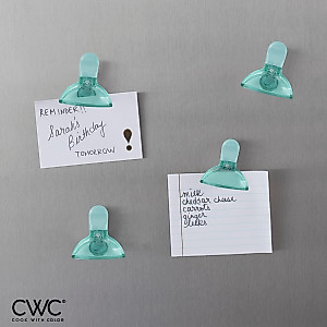 COOK WITH COLOR 6 Pc Chip Bag Clips with Magnet- Food Clips, Chip Clips, Small Bag Clips for Food Storage with Air Tight Seal Grip for Bread Bags, Snack Bags and Food Bags - (Teal)