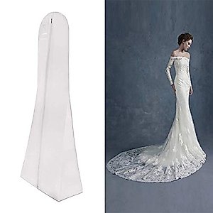 VANVENE Large Garment Bags 72 Saver Dustproof Cover Storage Bag Wedding Dress Bag Prom Ball Gown Garment Clothes Protector (White)
