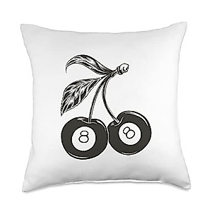 Billiard Fruit Billiard Ball Fruit Cherries Throw Pillow, 18x18, Multicolor