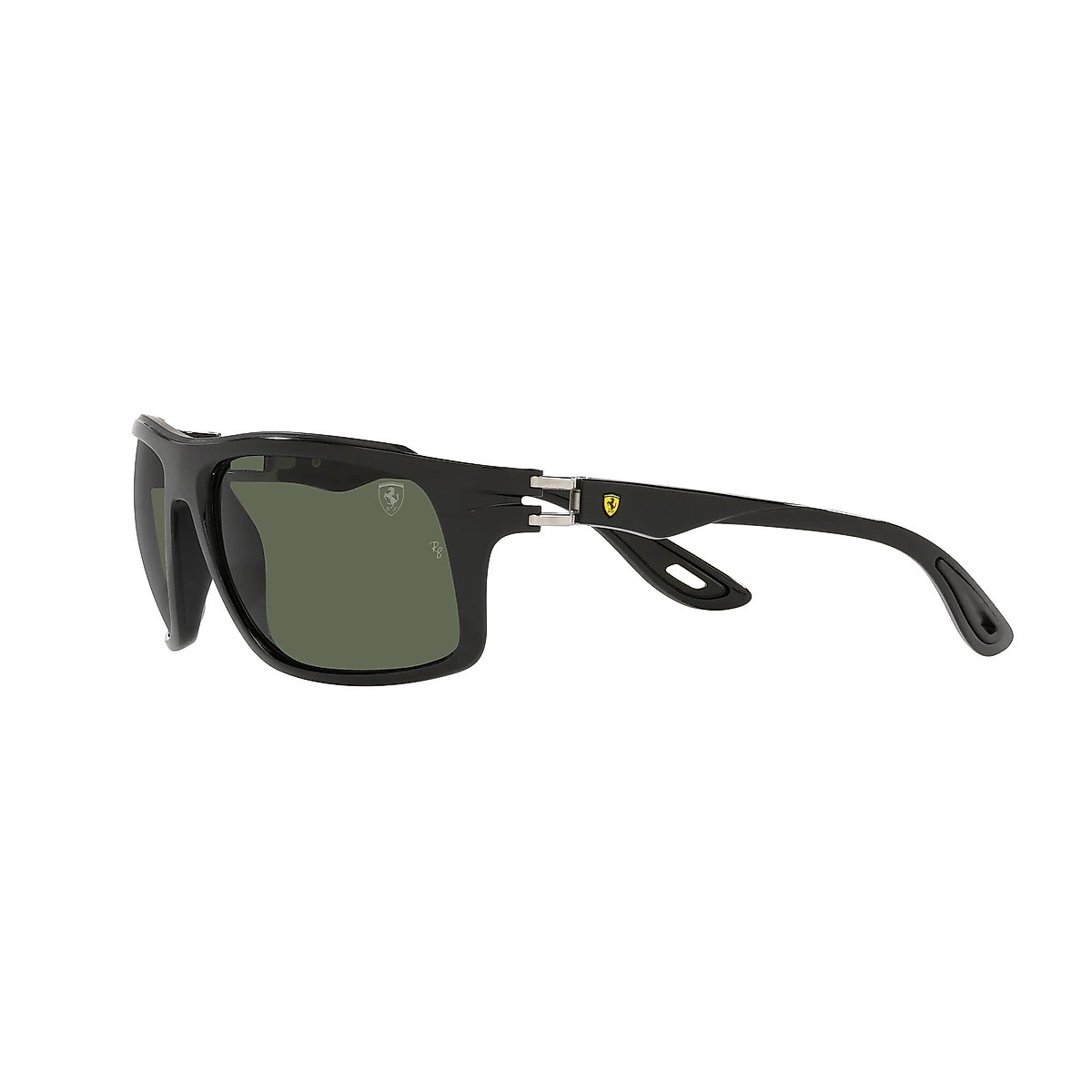 Ray-Ban RB4364M Scuderia Ferrari Collection Aviator Sunglasses, Black/Dark Green, 61 mm