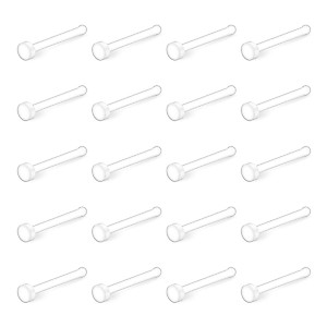 Ruifan 20G Clear Bioflex Nose Bone Ring Stud Retainer Body Jewelry Piercing Top Flat 2mm 20PCS