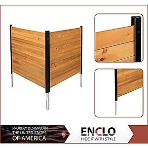 Enclo Privacy Screens EC18008 Richmond Wood Outdoor Privacy Fence Screen No-Dig Kit 38" W x 42" H, Cedar (2 Panels)