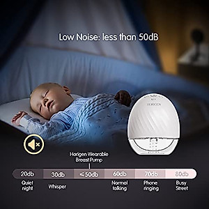 Horigen Double Wearable Breast Pump for Breastfeeding with 17/21/25mm Silicone Flange, Electric Hands Free Breast Pump Wireless Silent Invisible in Bra Portable Breast Pump for Travel, Home, Outdoors