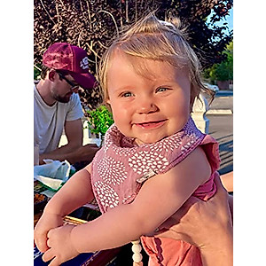 Diaper Squad 100% Organic Cotton Floral 10-Pack Baby Girl Drool Bandana Bibs Pink for Girls