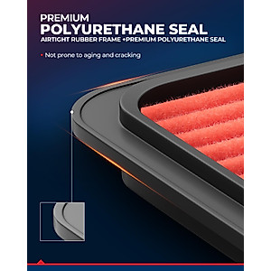 KAX Engine Air Filter, GAF059 (CA10348) Air Filter Replace for Wrangler V6(2007-2018), Wrangler JK (2018), 200% Longer Life