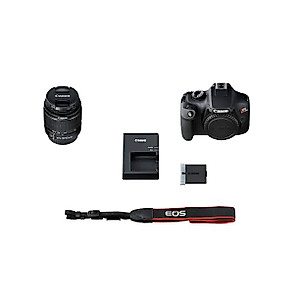 Canon EOS Rebel T100 DSLR Camera with EF-S 18-55mm f/3.5-5.6 III Lens, 18MP APS-C CMOS Sensor, Built-in Wi-Fi, Optical Viewfinder, Impressive Images & Full HD Videos, Includes 32GB SD Card