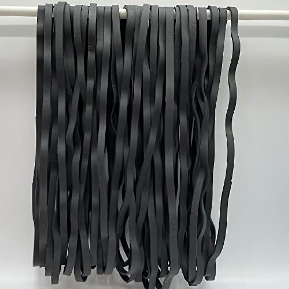 AMUU Rubber Bands Large Black 50 Pack 8 inches Trash Can Band Set Elastic Bands for Office Supply Trash Can File Folders Cat Litter Box Size Big Rubbers Bands Large