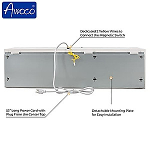 Awoco 36" Super Power 2 Speeds 1200CFM Commercial Indoor Air Curtain, UL Certified, 120V Unheated - Magnetic Door Switch Included