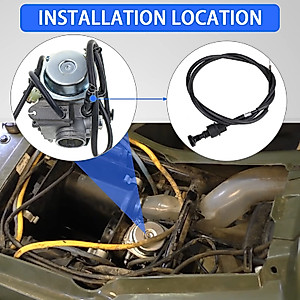 SHINEHOME Carburetor Choke Cable & Plunger Kit Compatible with 2000-2006 Honda Rancher 350 TRX350 Fourtrax 300 350 Foreman 400 Choke Cable Replace 17950-HN0-A12 16046-HM5-730