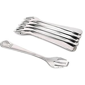 Specialty Oyster Forks Set of 6 Stainless steel 18 10 Center fork crafted into a knife