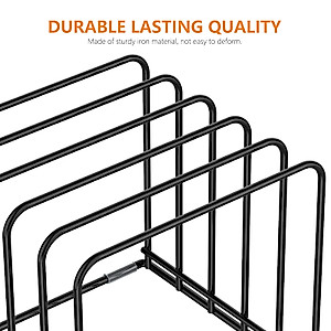 KORRTFID Kitchen Cabinet Organizer, Steel Cookware Holder, Divided Holder with 5 Slots for Skillets Baking Tray and Chopping Board Rack - Baking Pan Holder Storage (1 PC)