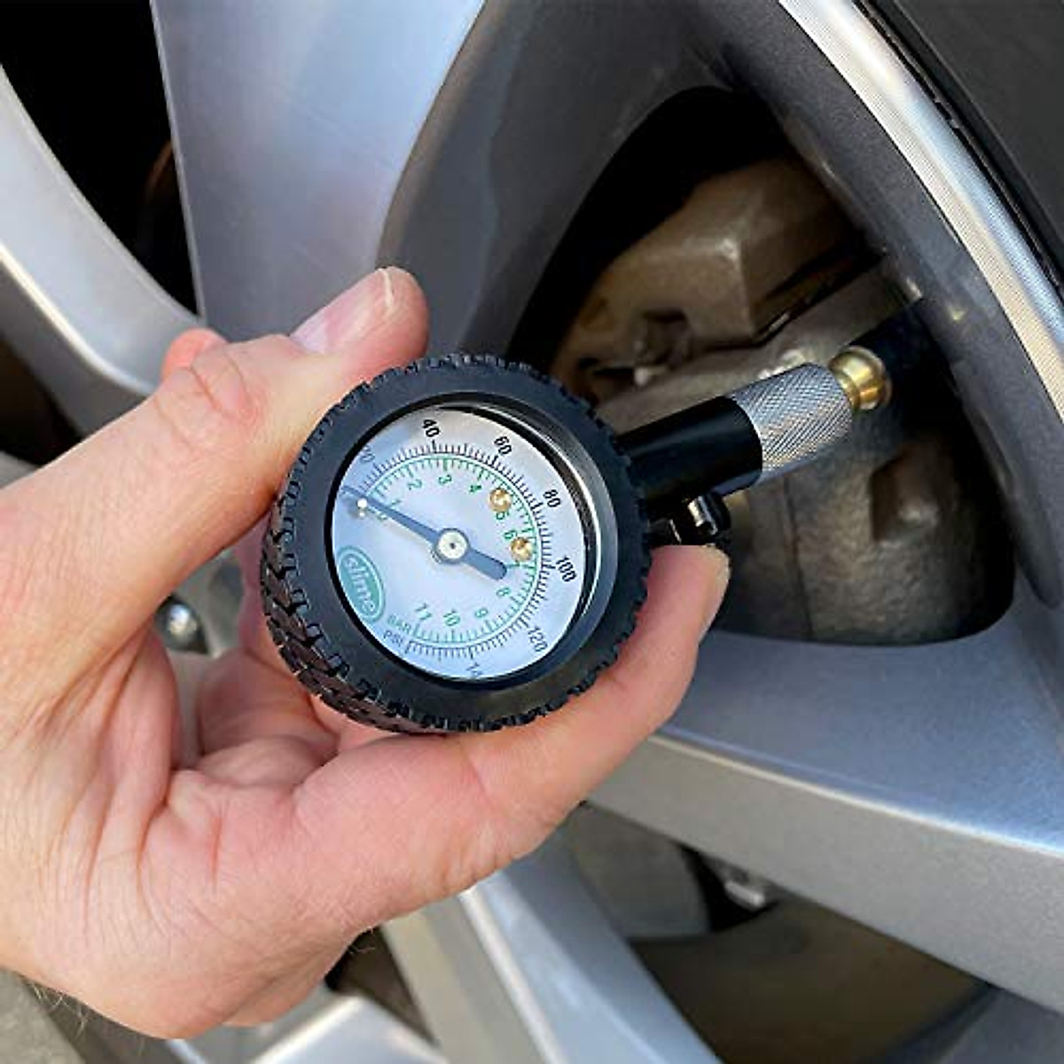 Slime 20491 Tire Pressure Gauge, Elite High Pressure Dial Gauge, Airlock Technology, Analog, 10-160 psi