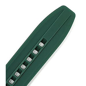 Bandini Silicone Watch Bands - Curved End - Embossed Rubber Replacement Watch Straps for Seiko, Omega and Rolex Watches with Round Cases - Waterproof - Stainless Steel Buckle - (Green, 20mm)